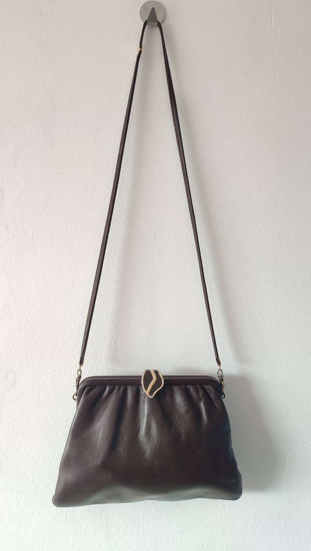 1960s 70s Vintage Jane Shilton Brown Leather Clutch Purse - Etsy