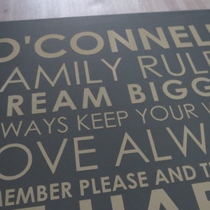 Custom Family Rules Sign, Family Rules Canvas, Custom Family Sign ...