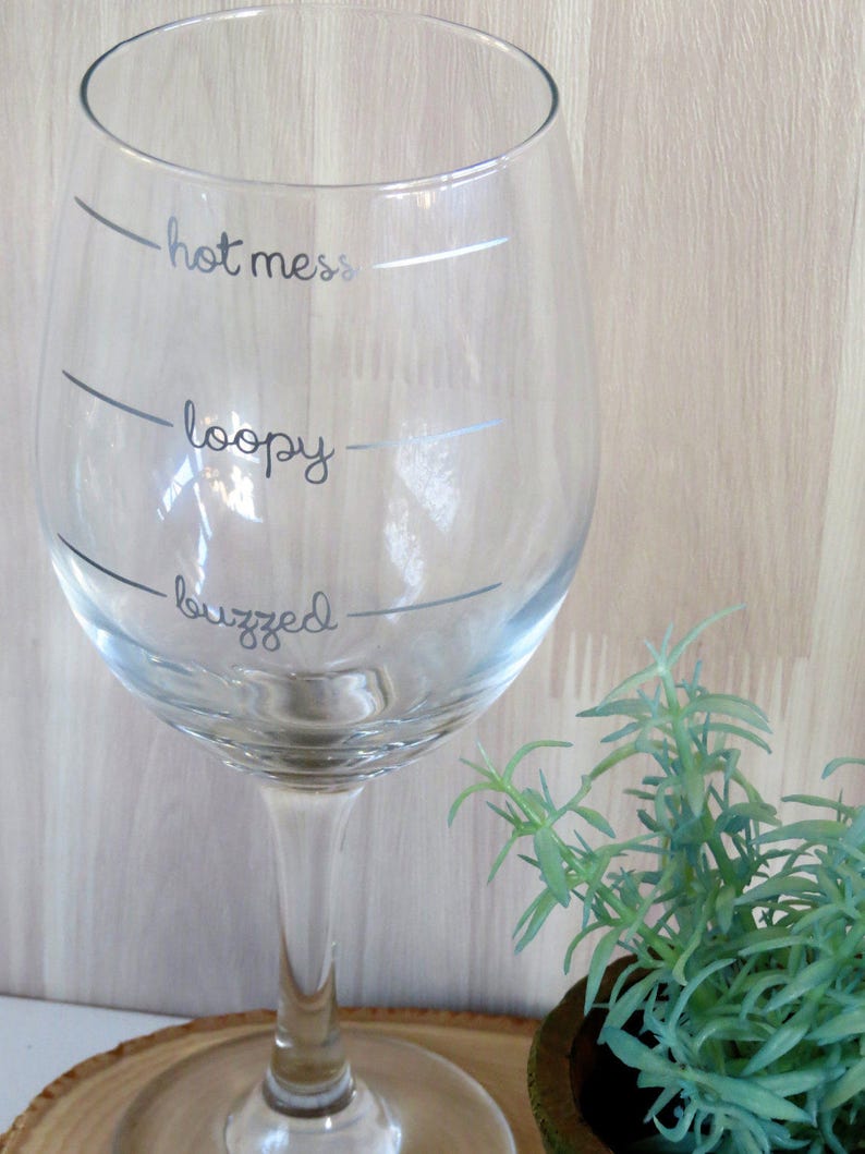 Custom Wine Glass Buzzed Loopy Hot Mess Christmas Gift - Etsy