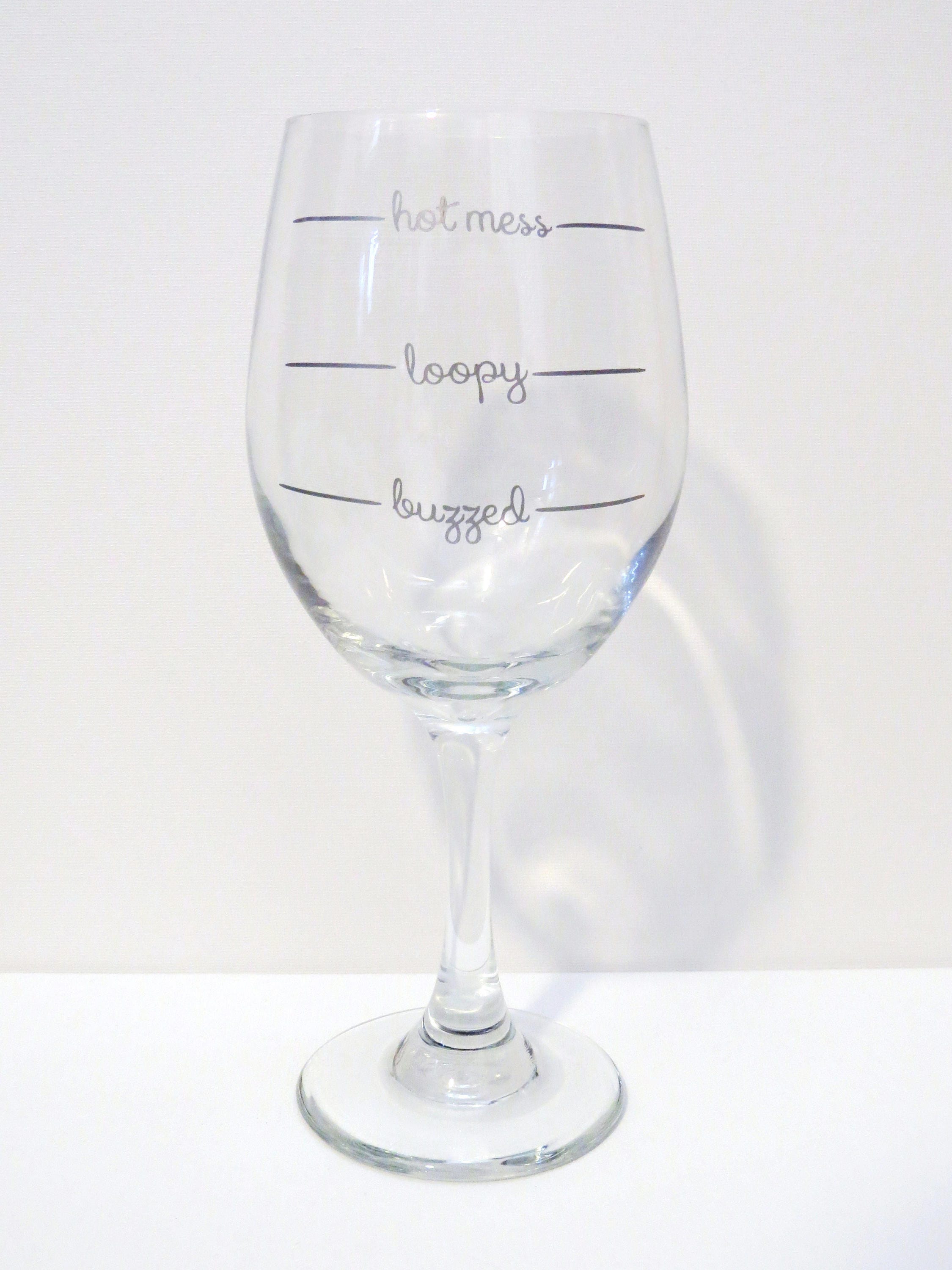 Custom Wine Glass Buzzed Loopy Hot Mess Christmas Gift | Etsy