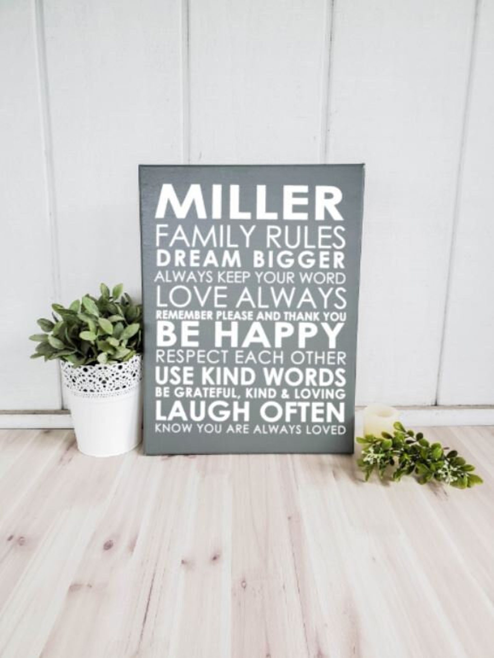 Custom Family Rules Sign Family Rules Canvas Custom Family | Etsy