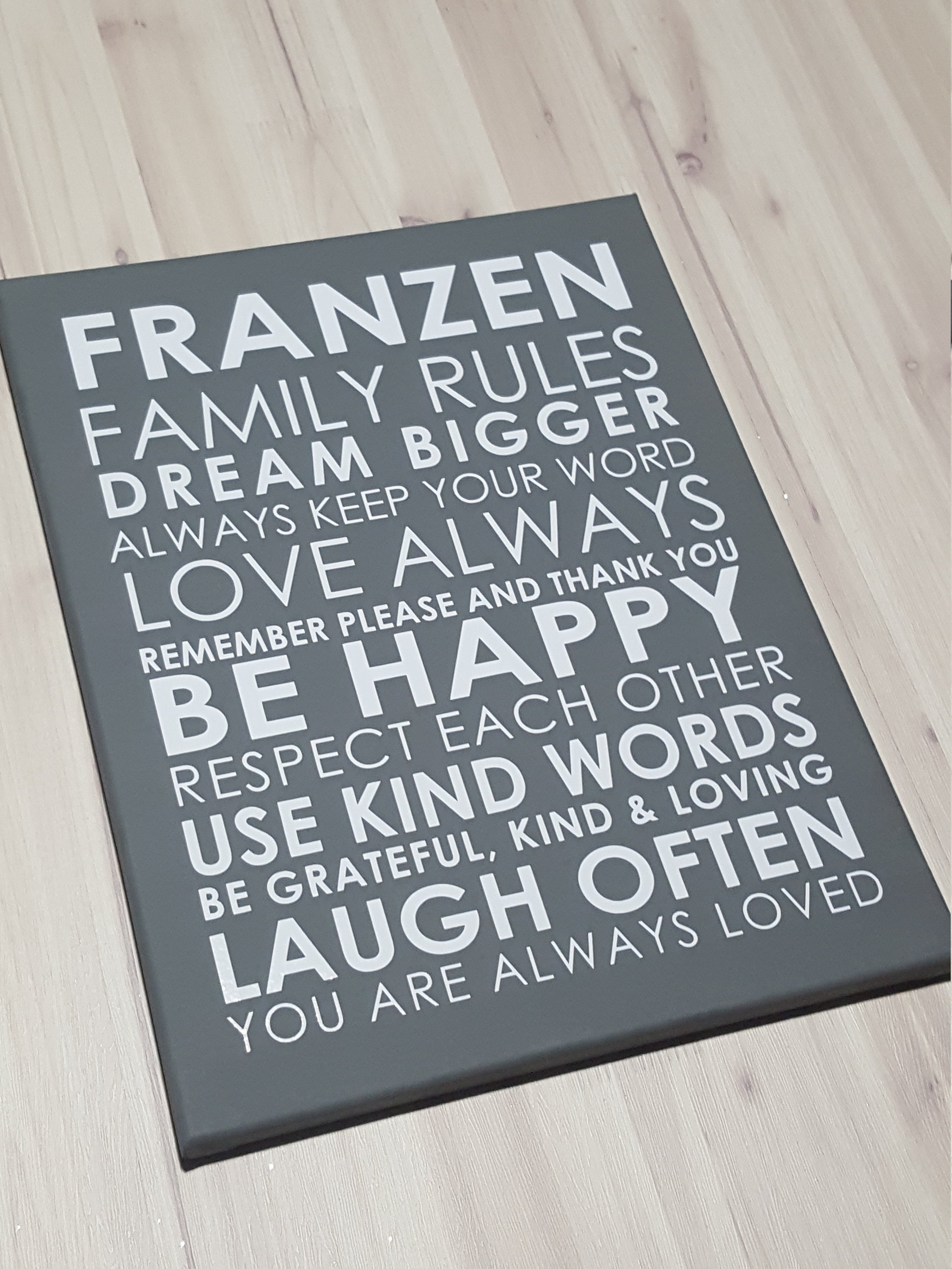 Custom Family Rules Sign Family Rules Canvas Custom Family | Etsy