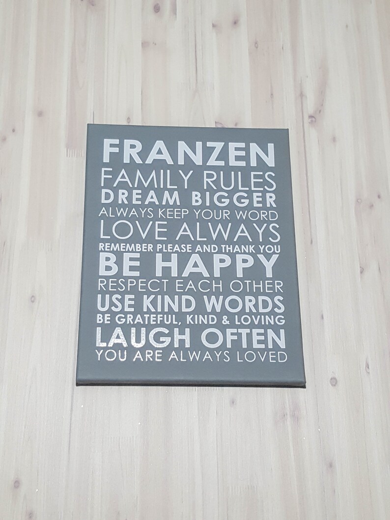 Custom Family Rules Sign Family Rules Canvas Custom Family | Etsy