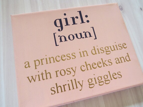 Girl Definition Canvas Print Girl Definition Sign for | Etsy