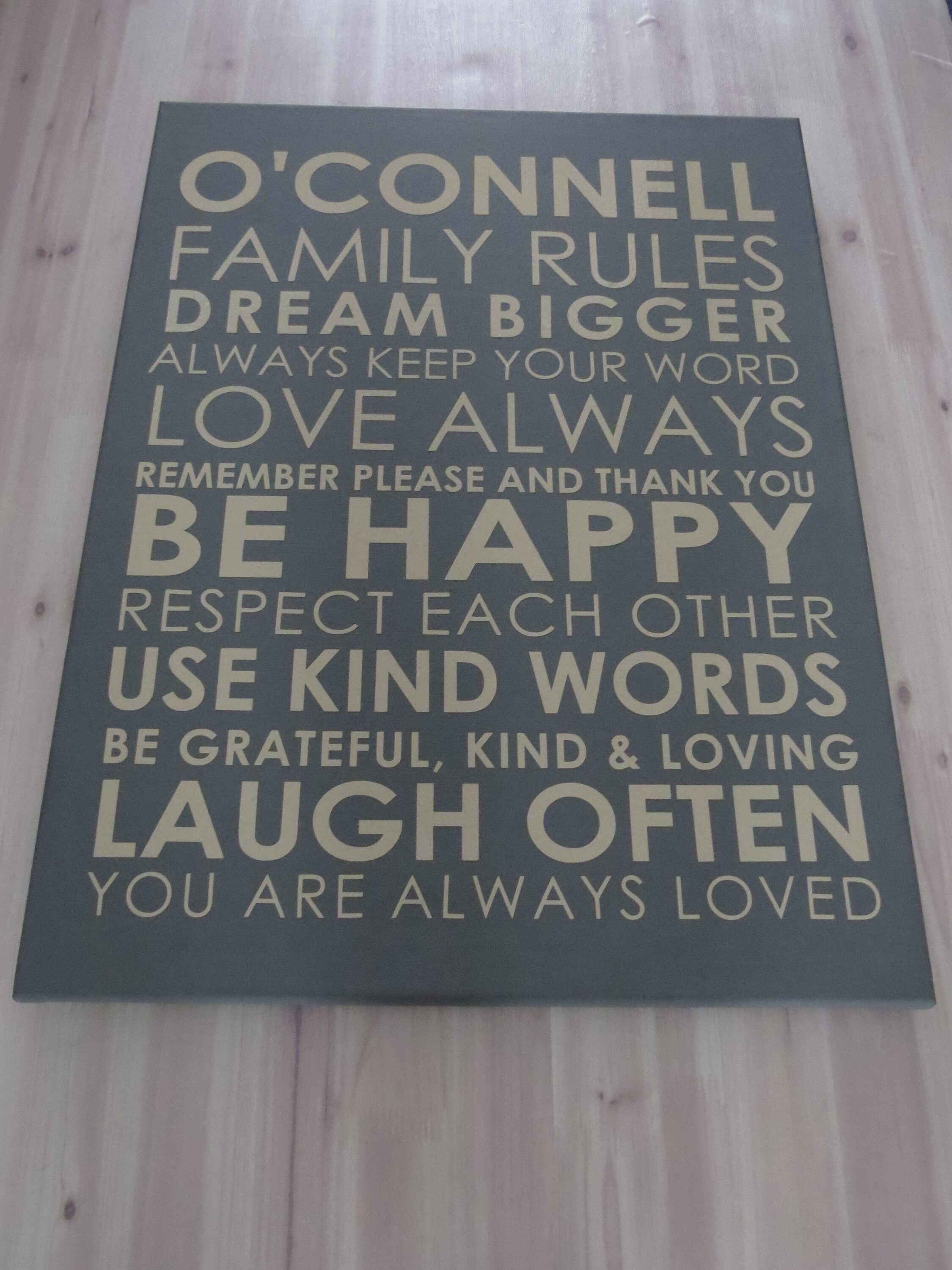 Custom Family Rules Sign Family Rules Canvas Custom Family | Etsy