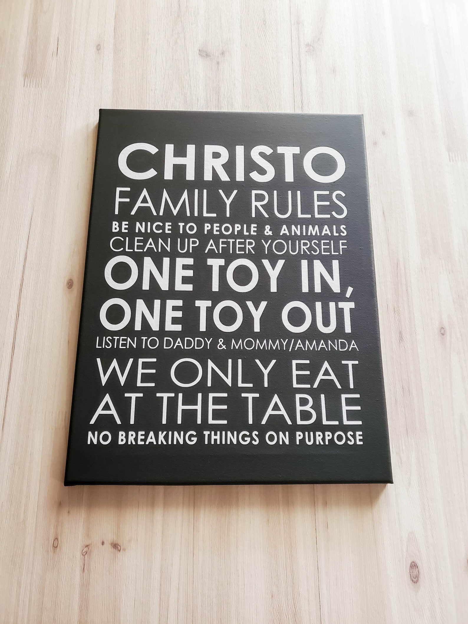 Custom Family Rules Sign Family Rules Canvas Custom Family | Etsy