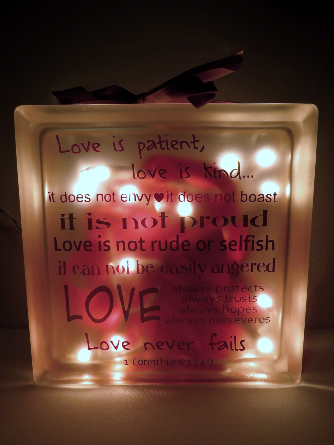 Custom Bible Verse Gift Glass Block Gift Home Decor Custom | Etsy