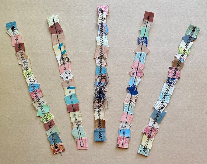 Stitched Scrappy Paper Snippet Strips for Junk Journals, Scrapbooks ...