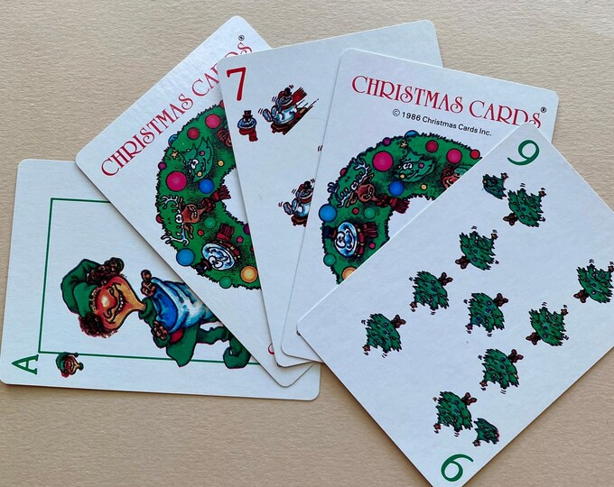 Vintage Christmas Playing Cards, Christmas Cards Inc 1986, Christmas ...