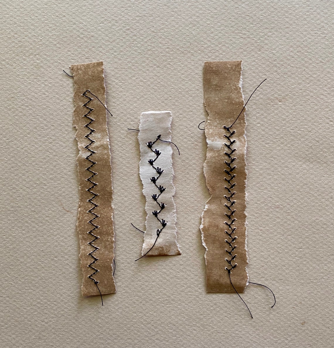 Stitched Paper Strips Ephemera Pack for Junk Journals and | Etsy