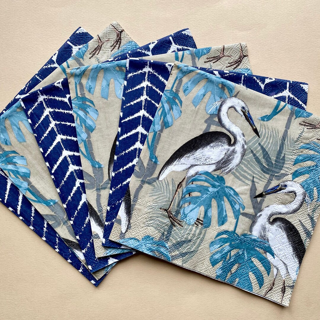 Bird Napkins for Decoupage and Junk Journals, Mixed Media, Art ...