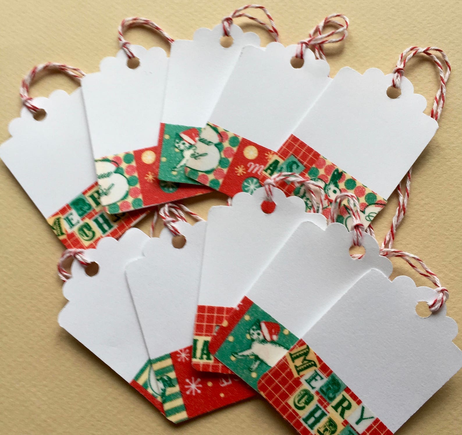 Old Fashioned Christmas Gift Tags Handmade Vintage Style - Etsy