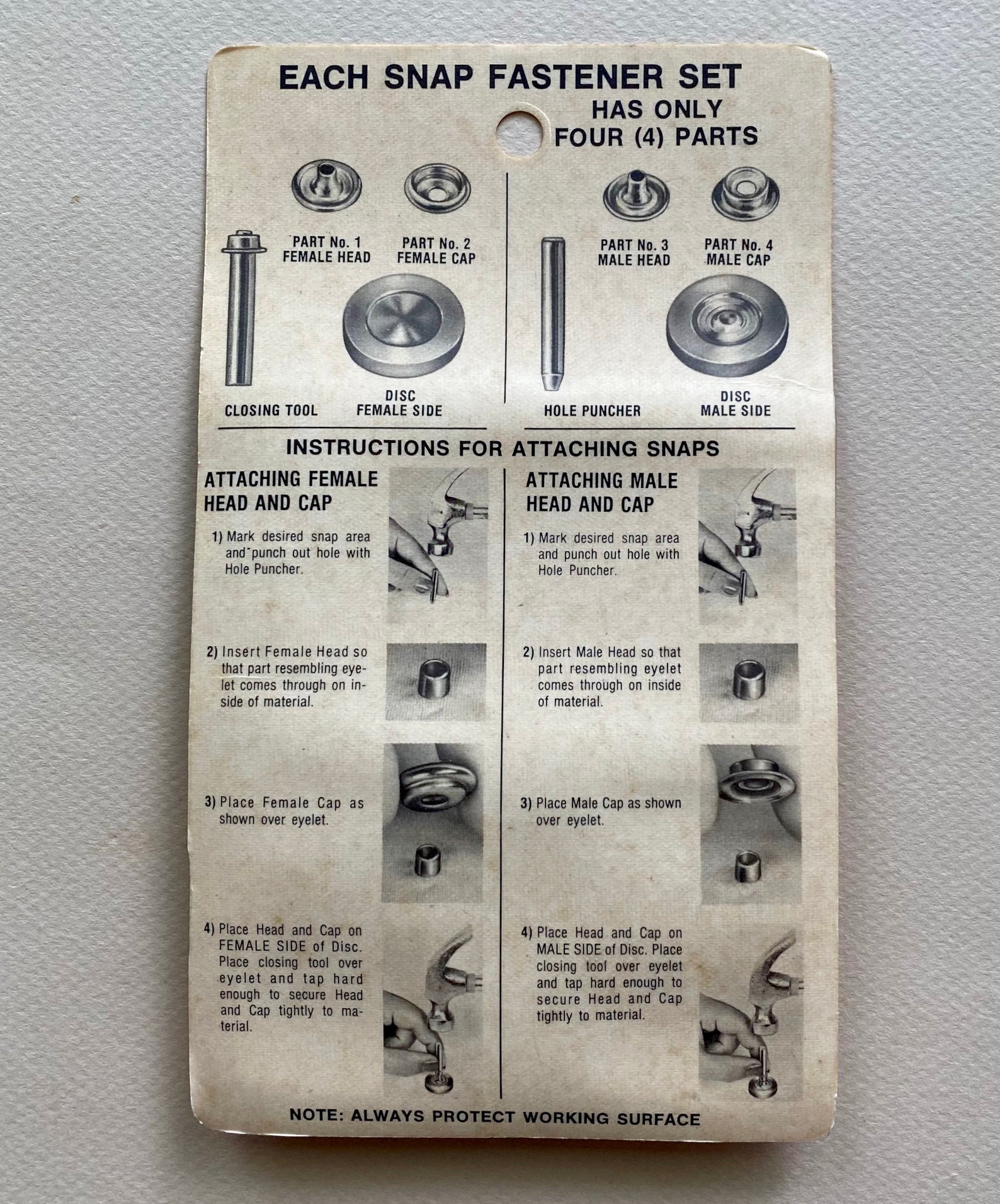 Vintage Dyno Snap Fastener Kit With Attaching Tool and Hole | Etsy