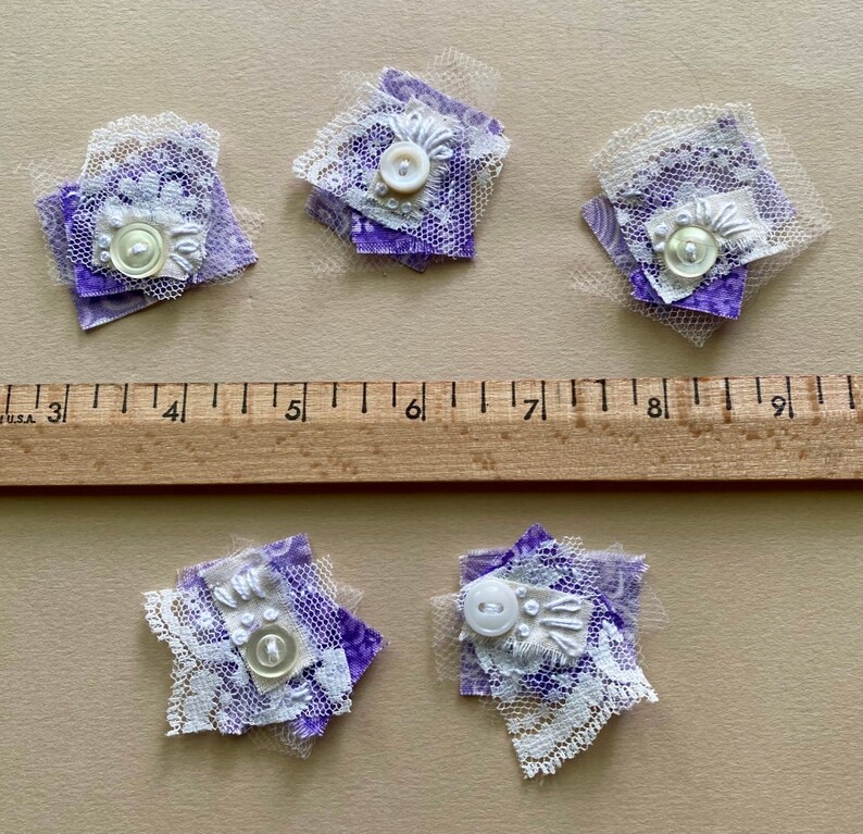 Handmade Pretty Button Fabric Clusters for Junk Journals Slow - Etsy