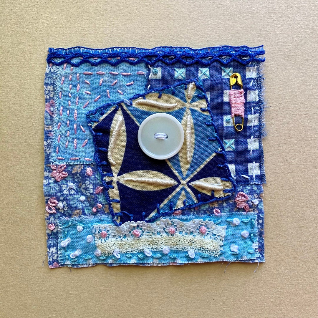 Original Slow Stitched Textile Art Piece, Framable Handmade Wall Art ...
