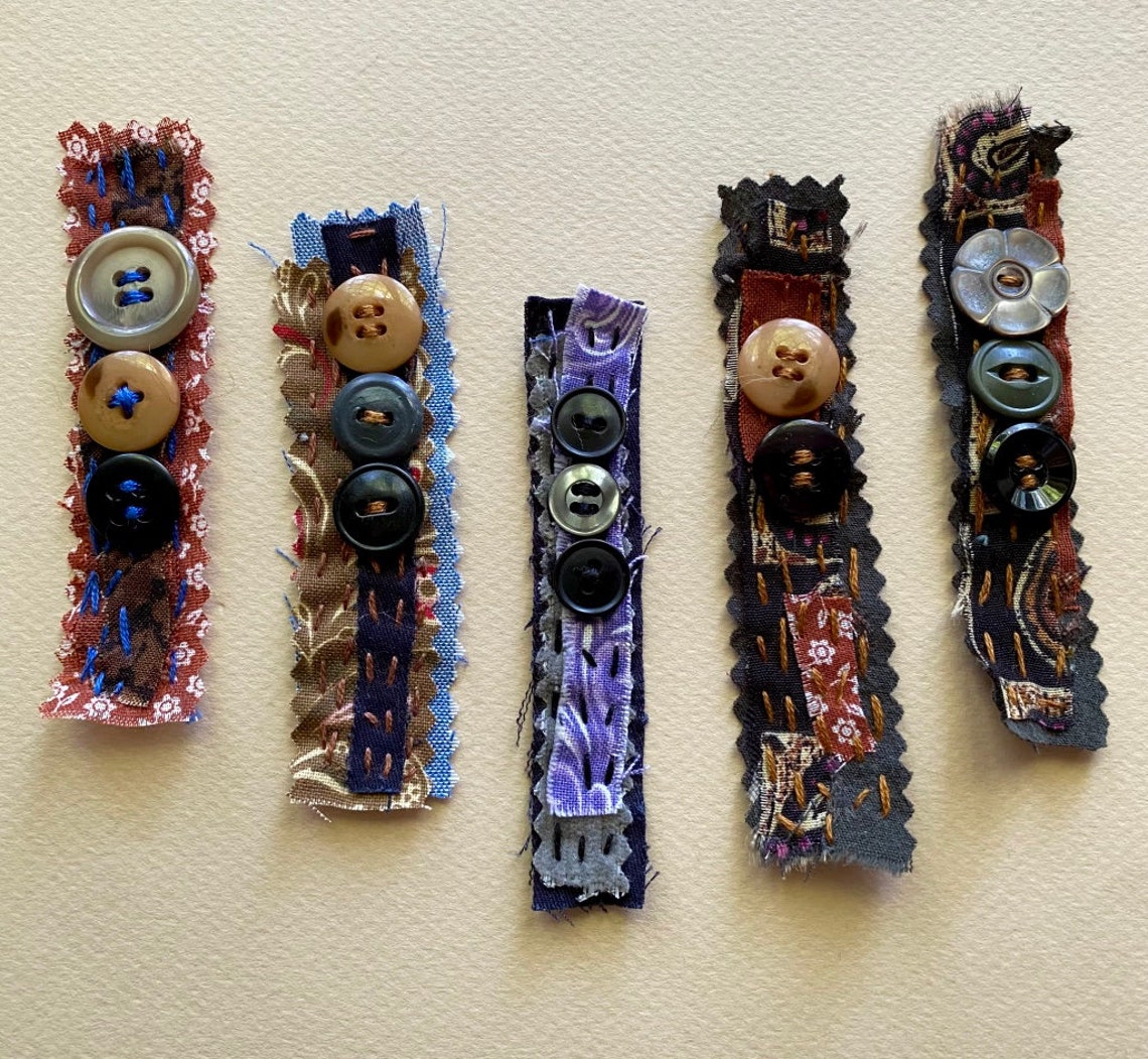 Handmade Fabric Button Clusters for Junk Journals and Fabric Books ...
