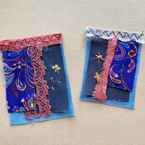 Handmade Small Fabric Flips With Hand Embroidery for Junk Journals ...