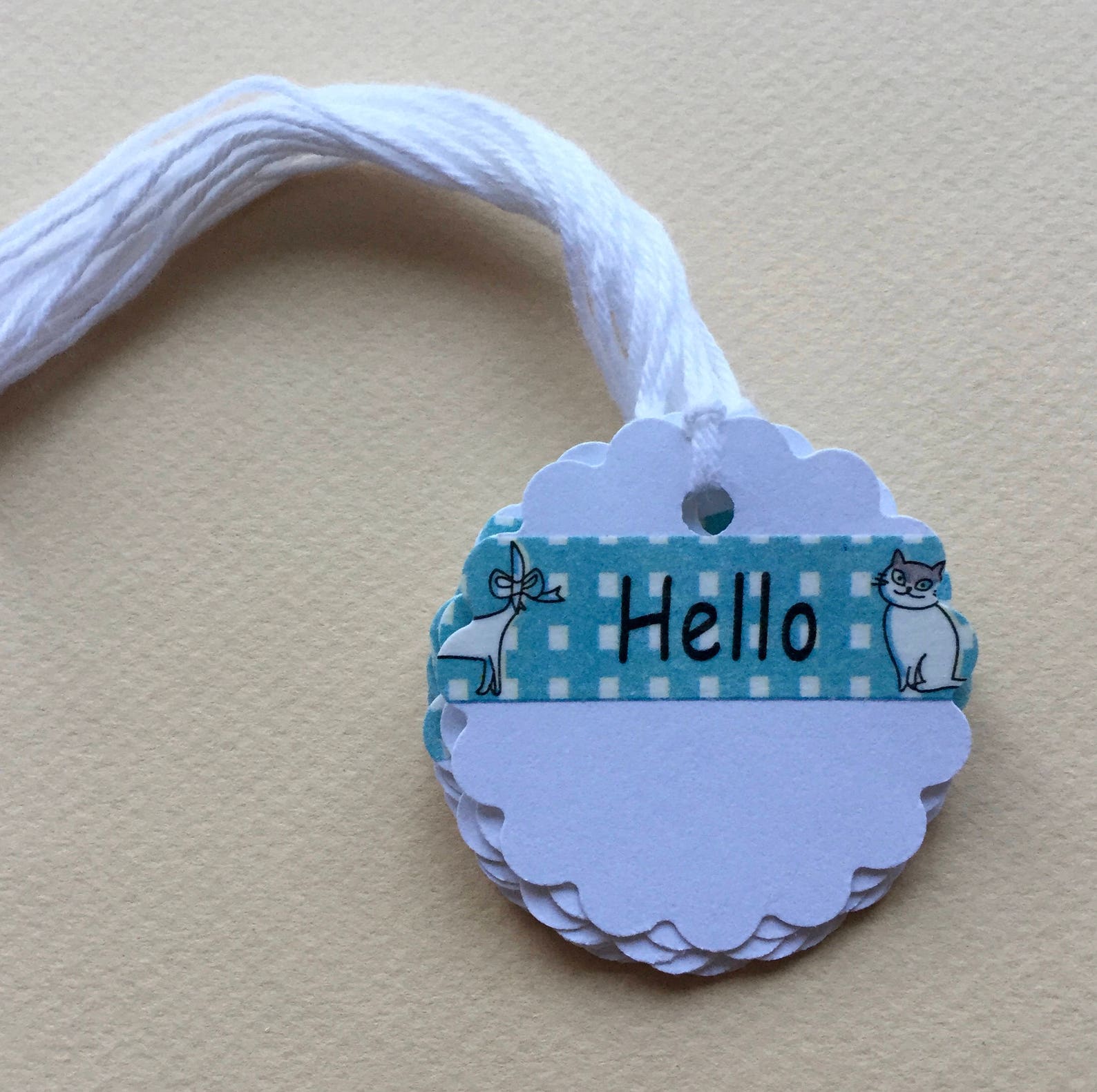 Hello Cat Gift Tags Kitty Birthday Tags Kitten Gift Wrap | Etsy