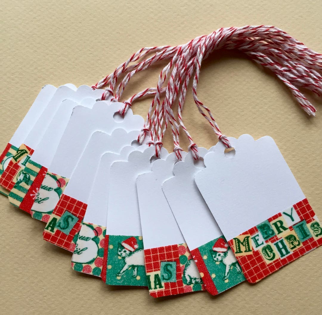 Old Fashioned Christmas Gift Tags, Handmade Vintage Style Joyeux Noel ...