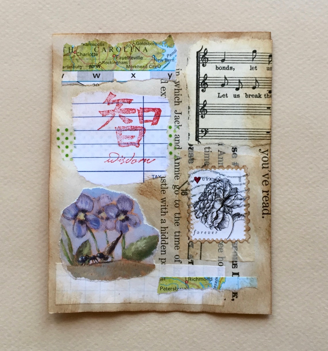 Grungy Book Page Collage Booklets Handmade Junk Journaling | Etsy