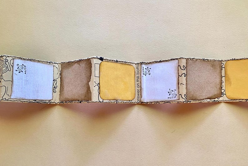 Stitched Grungy Mini Accordion Junk Journal, Handmade Blank Folding ...