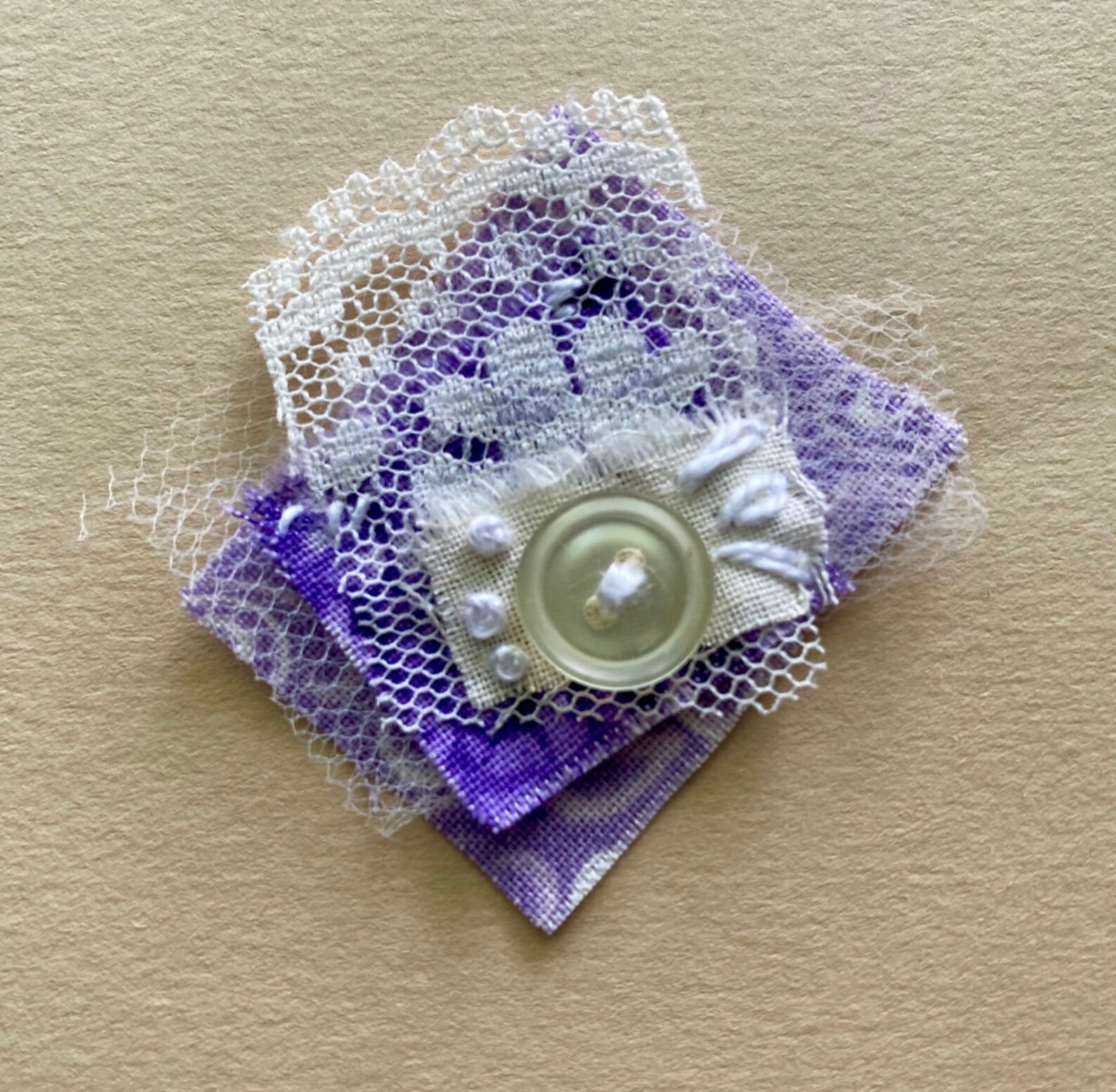 Handmade Pretty Button Fabric Clusters for Junk Journals Slow - Etsy