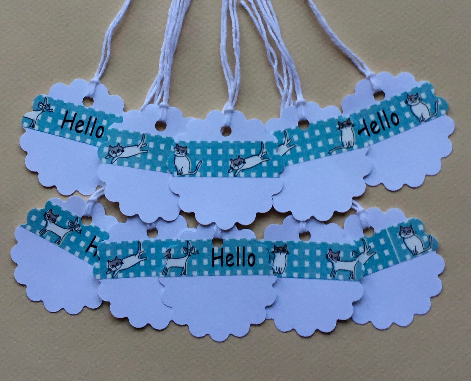 Hello Cat Gift Tags Kitty Birthday Tags Kitten Gift Wrap | Etsy