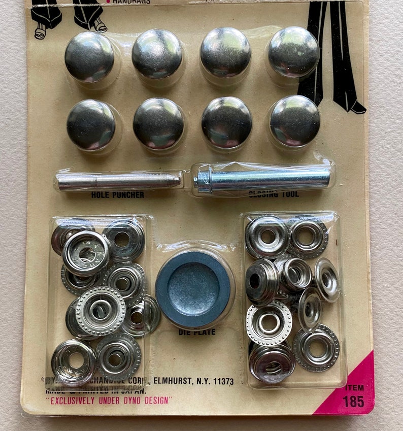 Vintage Dyno Snap Fastener Kit With Attaching Tool and Hole | Etsy
