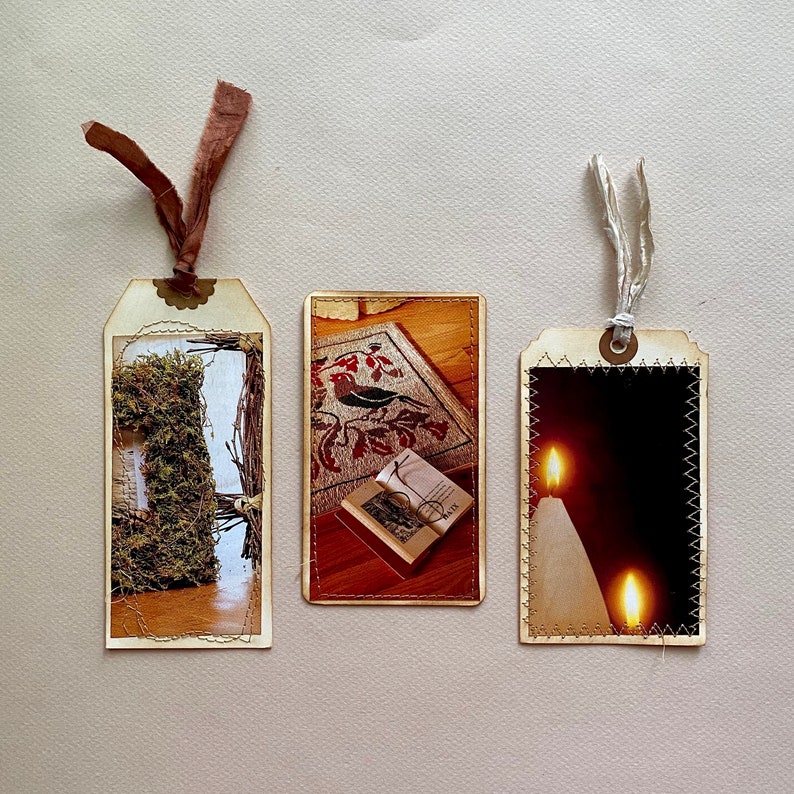 Stitched Book Page Junk Journal Tags Handmade Large Vintage | Etsy