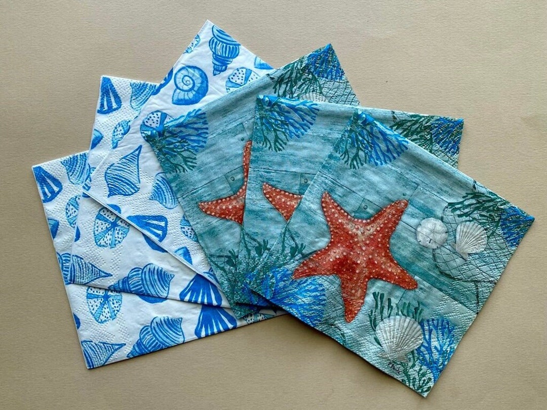 Under the Sea Napkins for Scrapbooking and Junk Journals, Napkins for ...