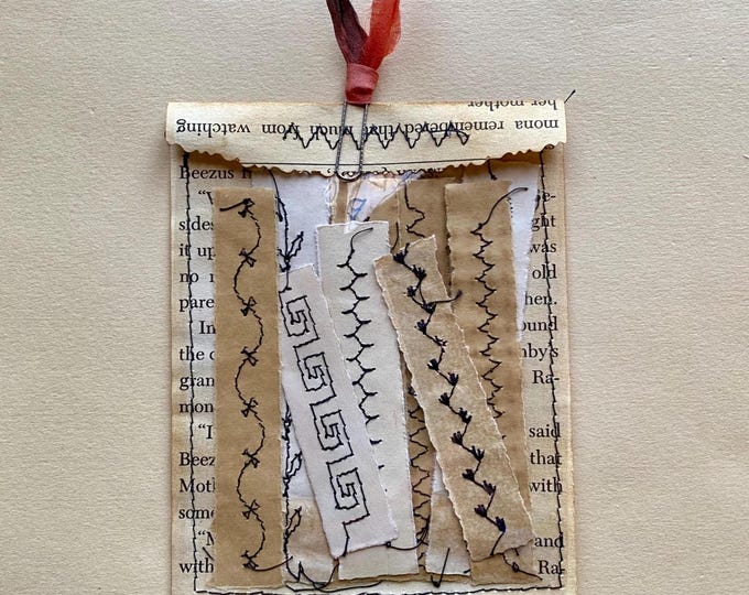 Stitched Paper Strips Ephemera Pack for Junk Journals and Collage, Book ...