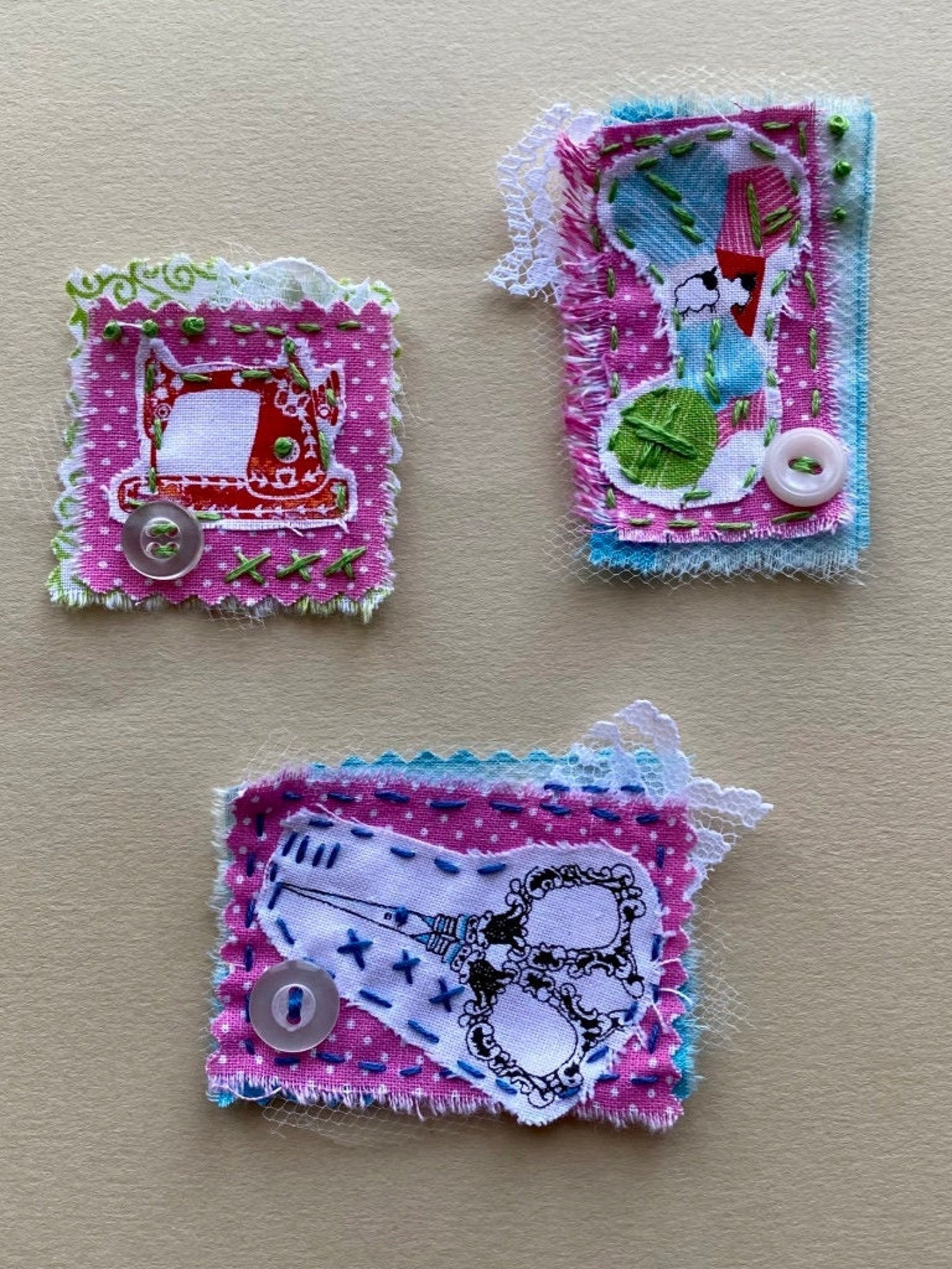 Colorful Fabric Clusters for Junk Journals and Stitchery - Etsy