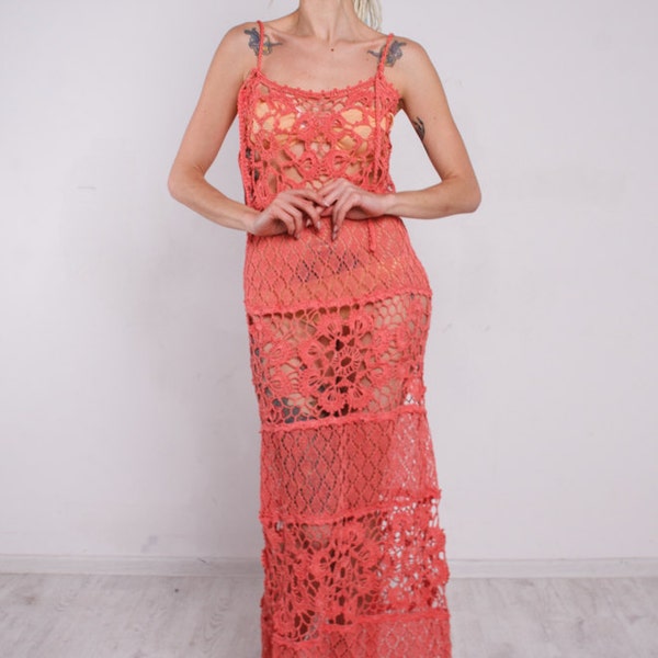 Coral Sundress - Etsy