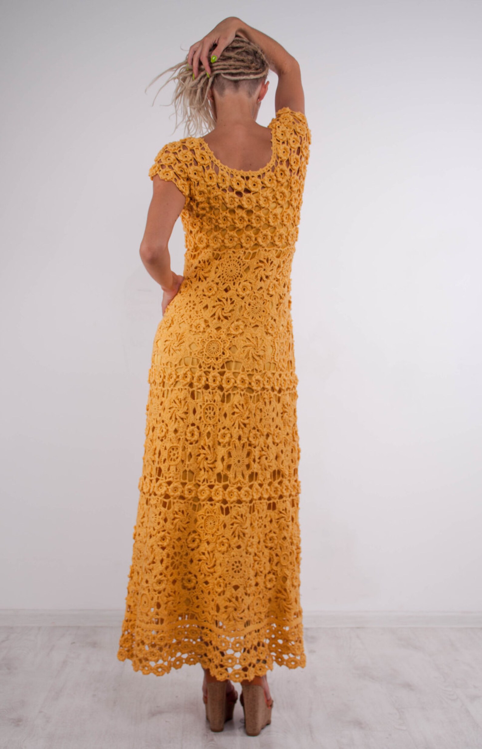 Crochet Maxi Dress Handmade Formal Dress Ready to Ship Party Lace Dress ...