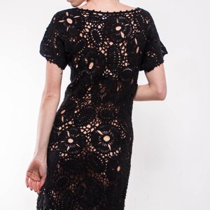 Crochet Dress Black Crochet Dress Small Black Dress, Mini Lacy Crochet ...