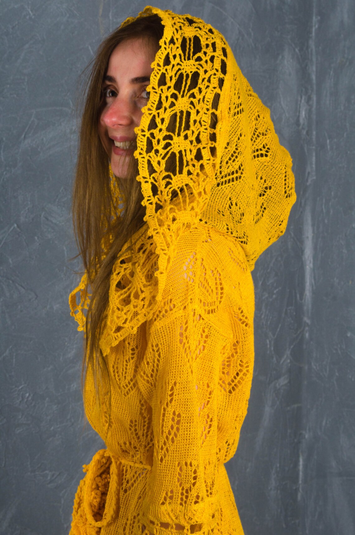 Crochet Yellow Dress, KNITTED Lacy Tunic, CROCHETED Dress, Crochet ...