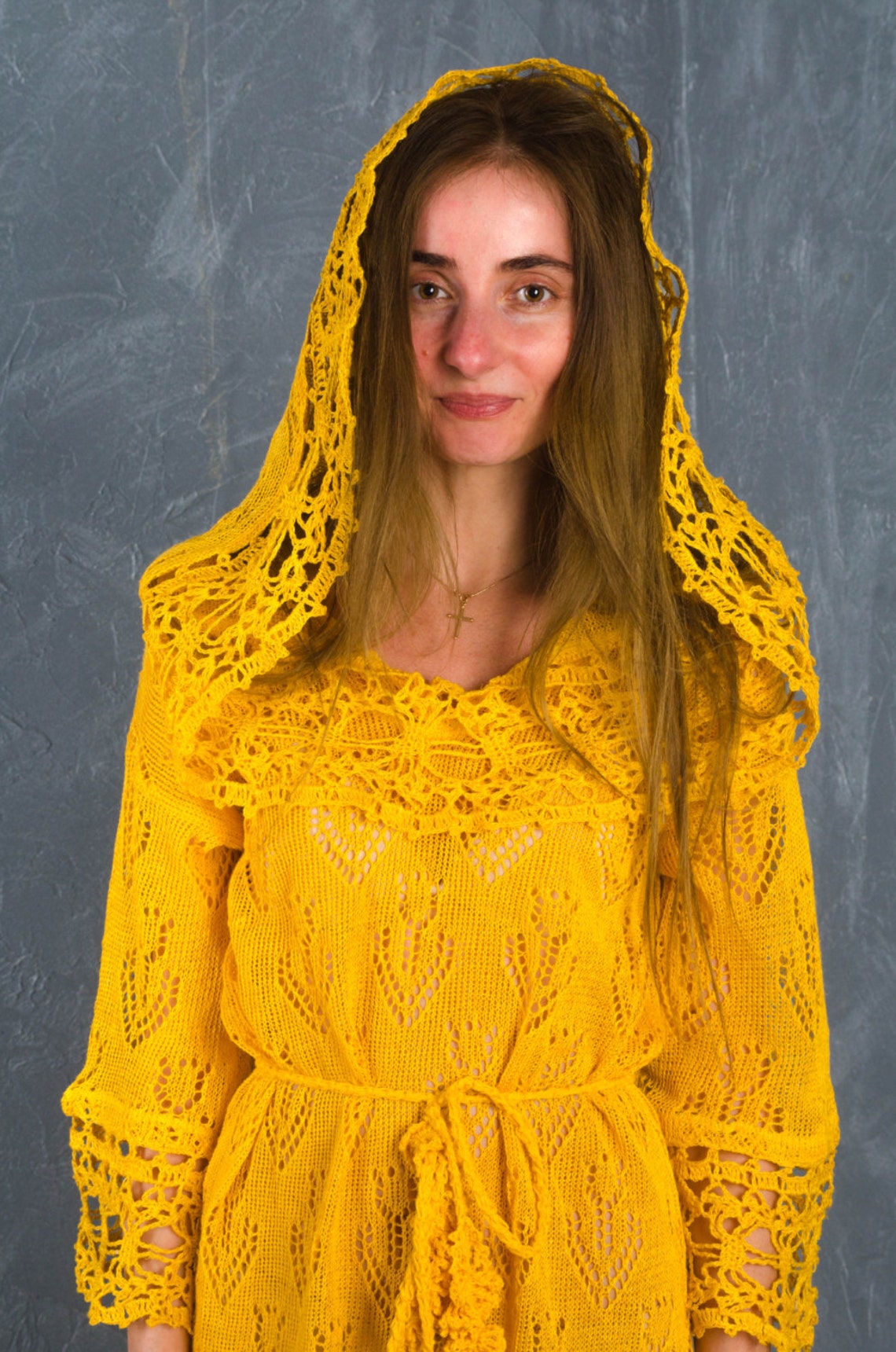 Crochet Yellow Dress, KNITTED Lacy Tunic, CROCHETED Dress, Crochet ...