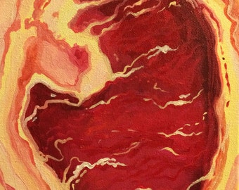 Meat Painting, Acrylic on Canvas, Pop Surrealism, Kitchen Decor, Raw ...