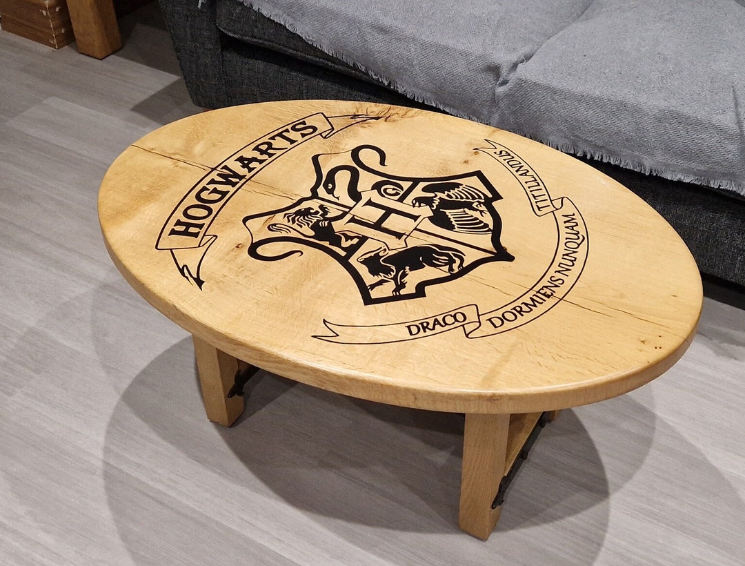 Solid Oak Hand Made Unique Hogwarts Harry Potter Coffee Table With ...