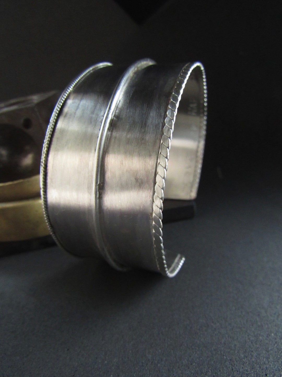 Starling Silver Bracelet. Starling Silver Bangle. Unique Handmade Wide ...