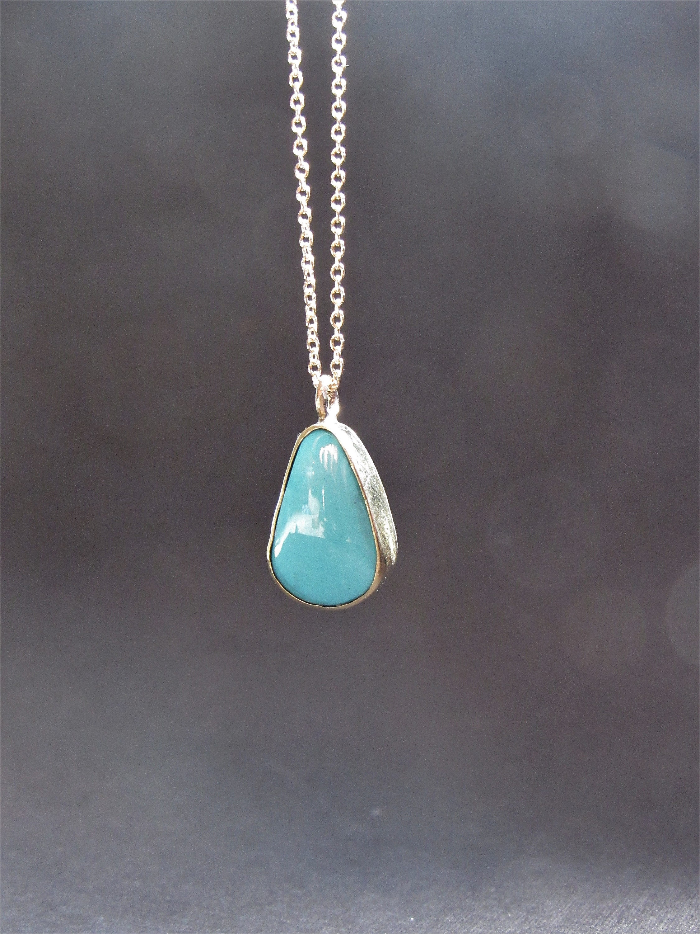 Turquoise necklace. 14k Yellow gold pendant set with | Etsy