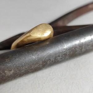 Signet Ring for Men or Women. 14k Solid Yellow Gold Ring. Handmade ...