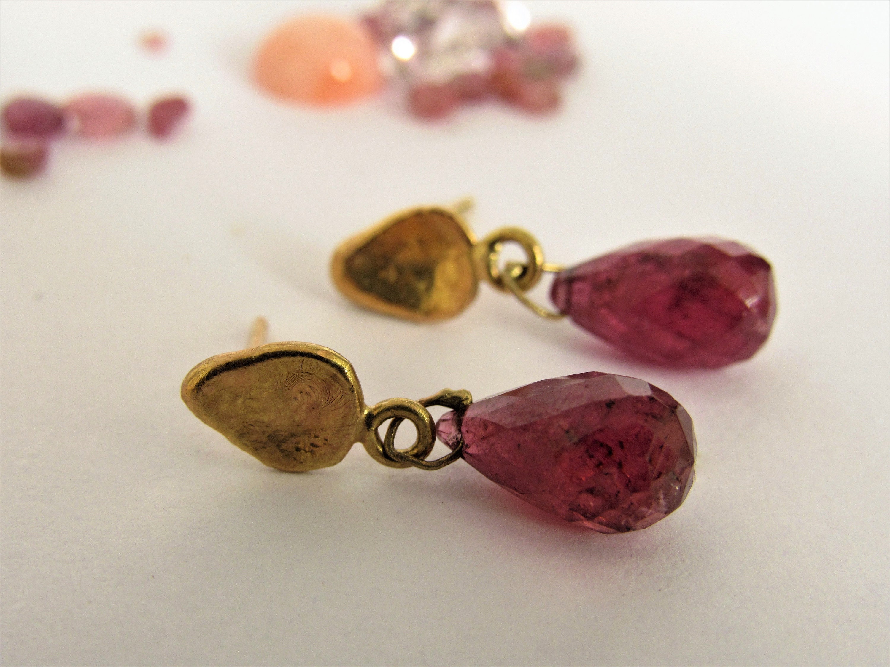 Gold Turmalin Ohrringe 14k Gelbgold Ohrringe Mit Tourmaline ...