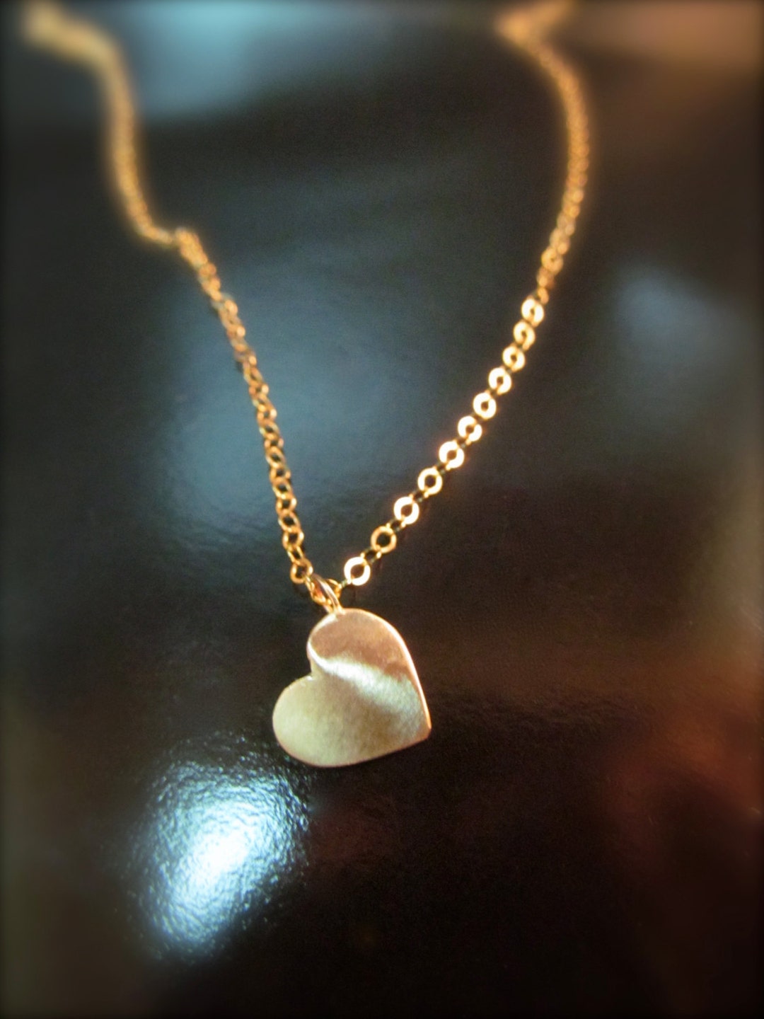 Heart Necklace. 14k Yellow Gold Heart-shaped Pendant. Handmade ...