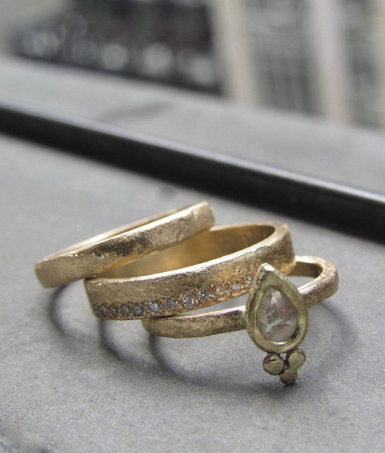 Engagement Rings. 14K Yellow Gold Rings With 0.41ct - Etsy