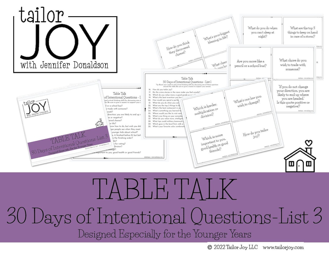 Table Talk Cards Set 3 - Especially for the Younger Years - Digital ...