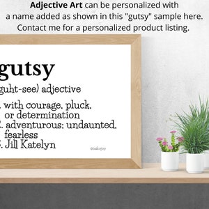 Gutsy Adjective Art Printable - Etsy