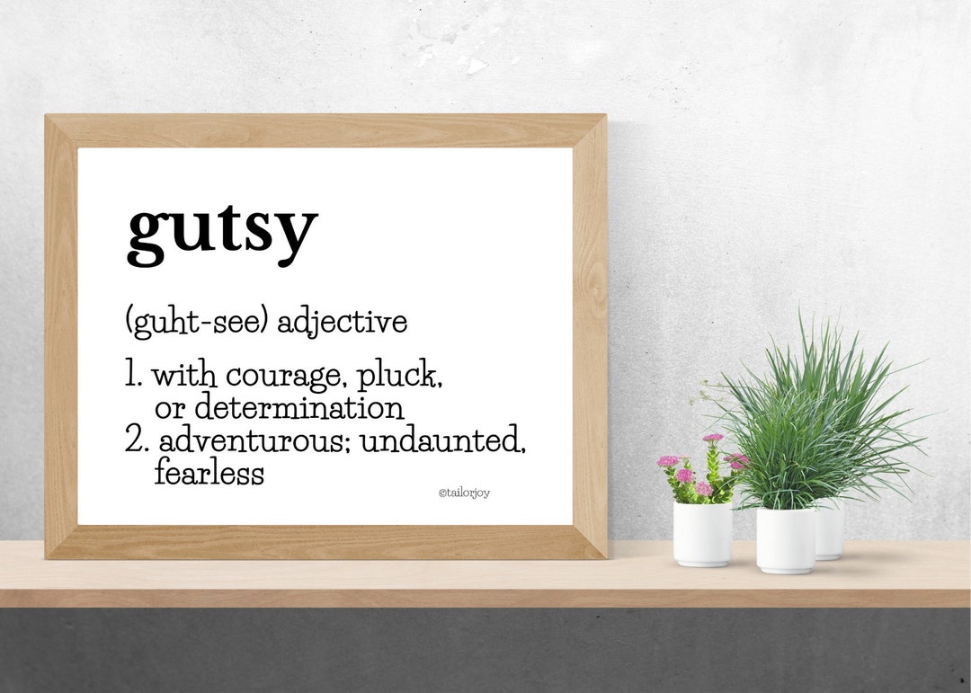 Gutsy Adjective Art Printable - Etsy