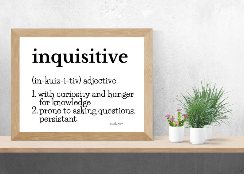 Inquisitive Adjective Art Printable - Etsy