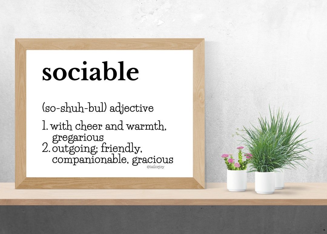 Sociable Adjective Art Printable - Etsy